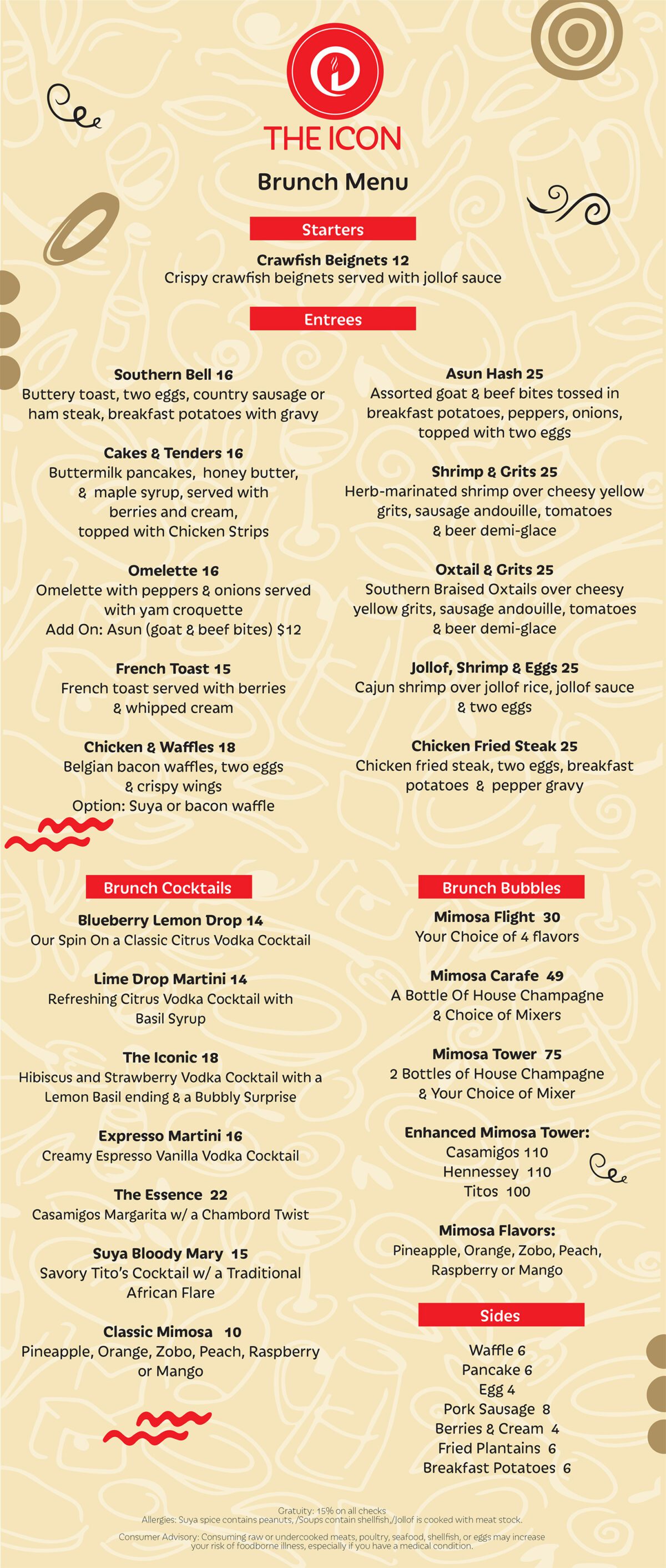 The Icon Restaurant Menu – The Icon Restaurant