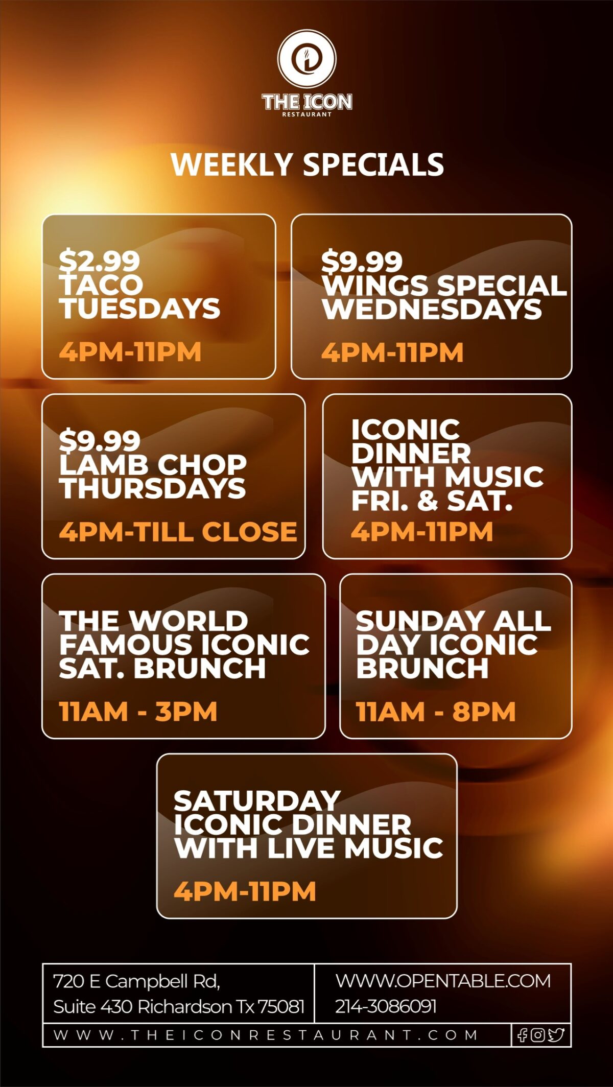 The Icon Restaurant Menu – The Icon Restaurant