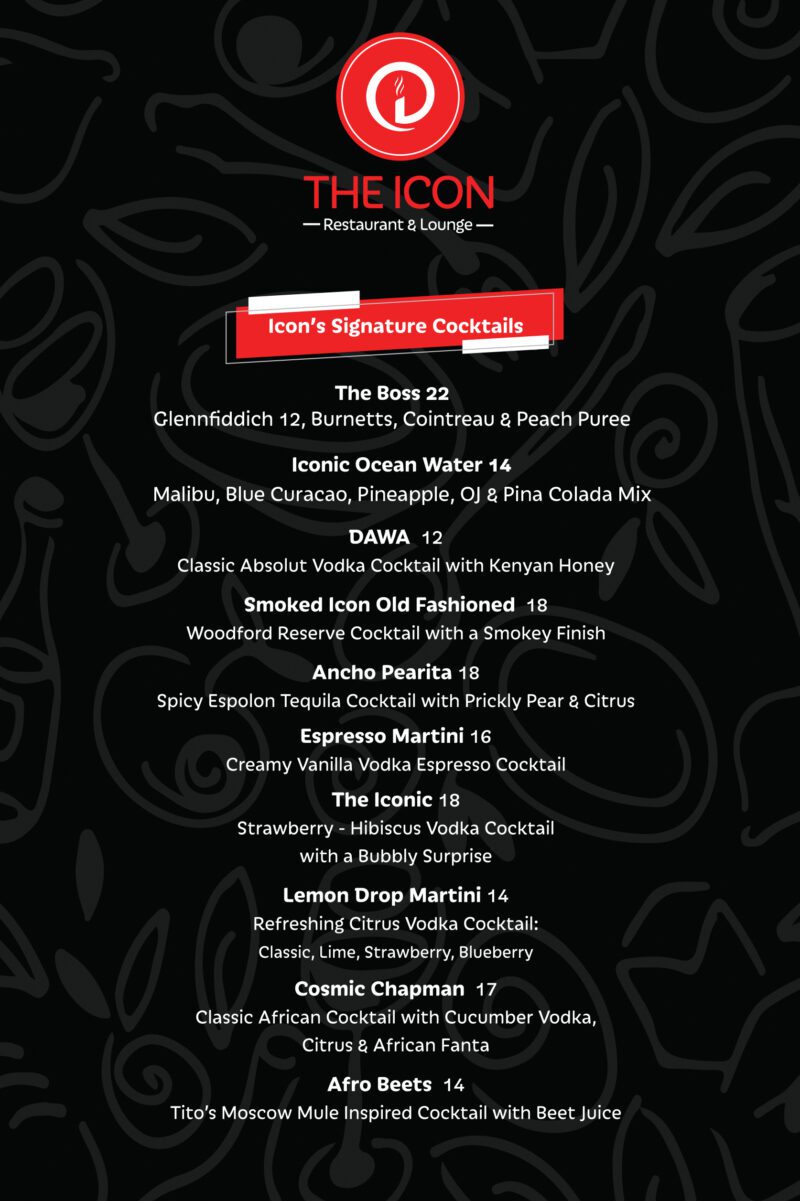 The Icon Restaurant Menu – The Icon Restaurant
