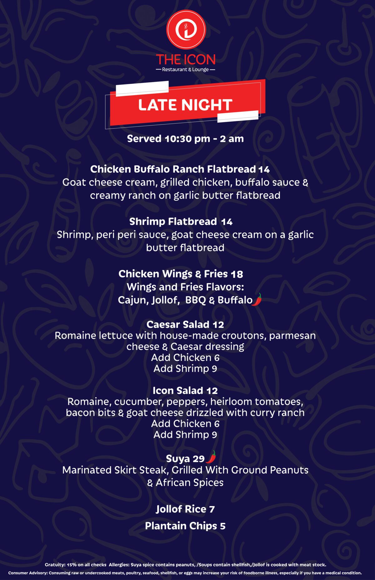 The Icon Restaurant Menu – The Icon Restaurant